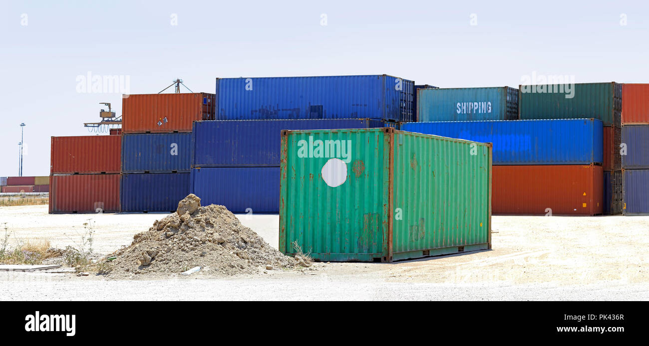 Shipping and cargo containers in the port Stock Photo - Alamy