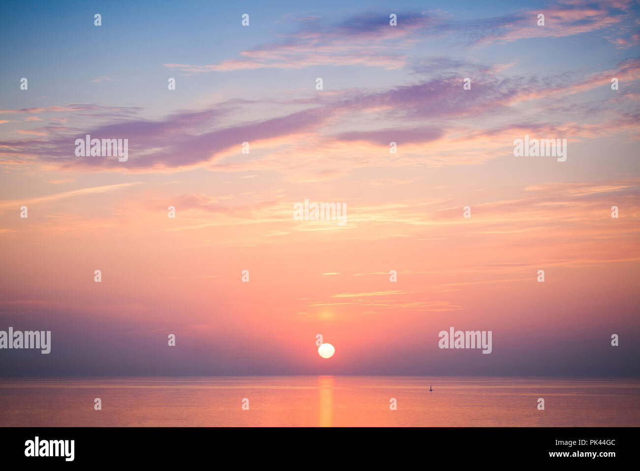 Sunset in the twilight time with sky purple color Stock Photo - Alamy