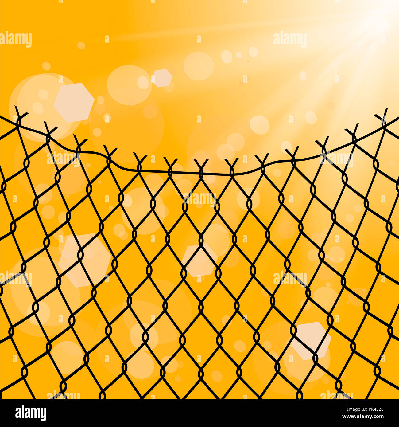 Sun and Wire Barb. Freedom Concept. Peace Day Stock Photo - Alamy
