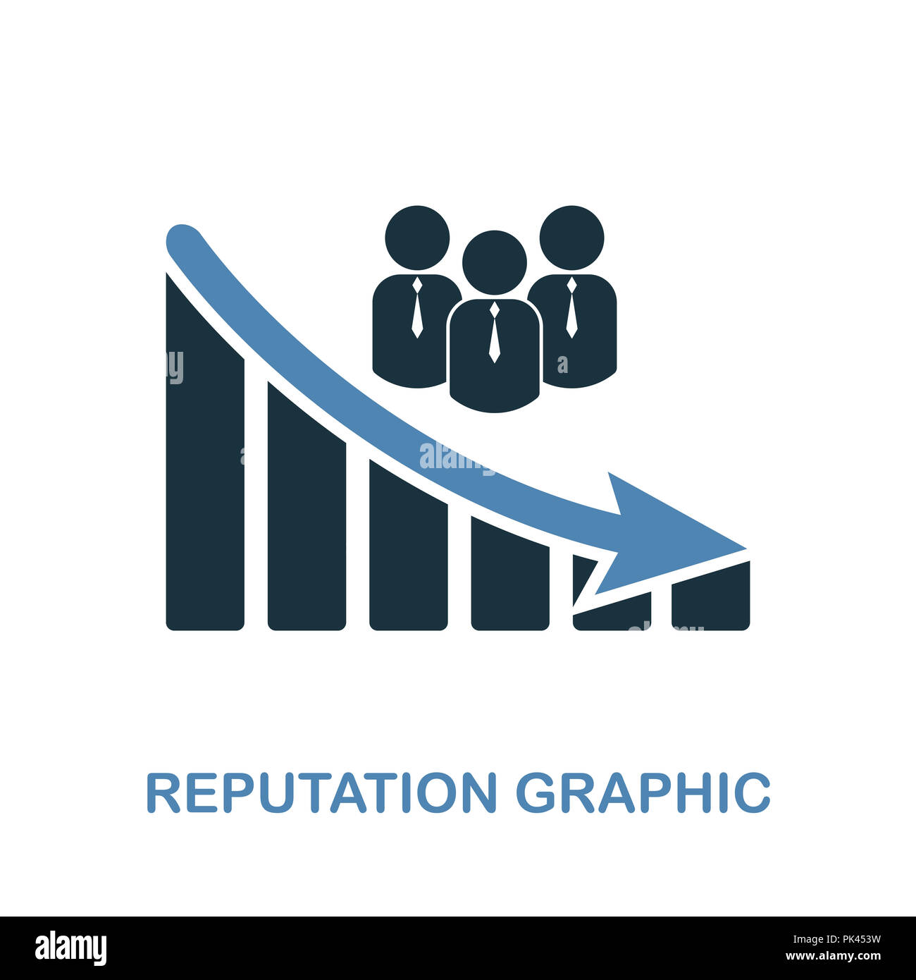 Reputation Decrease Graphic Icon Monochrome Style Design From Diagram Collection Ui Pixel