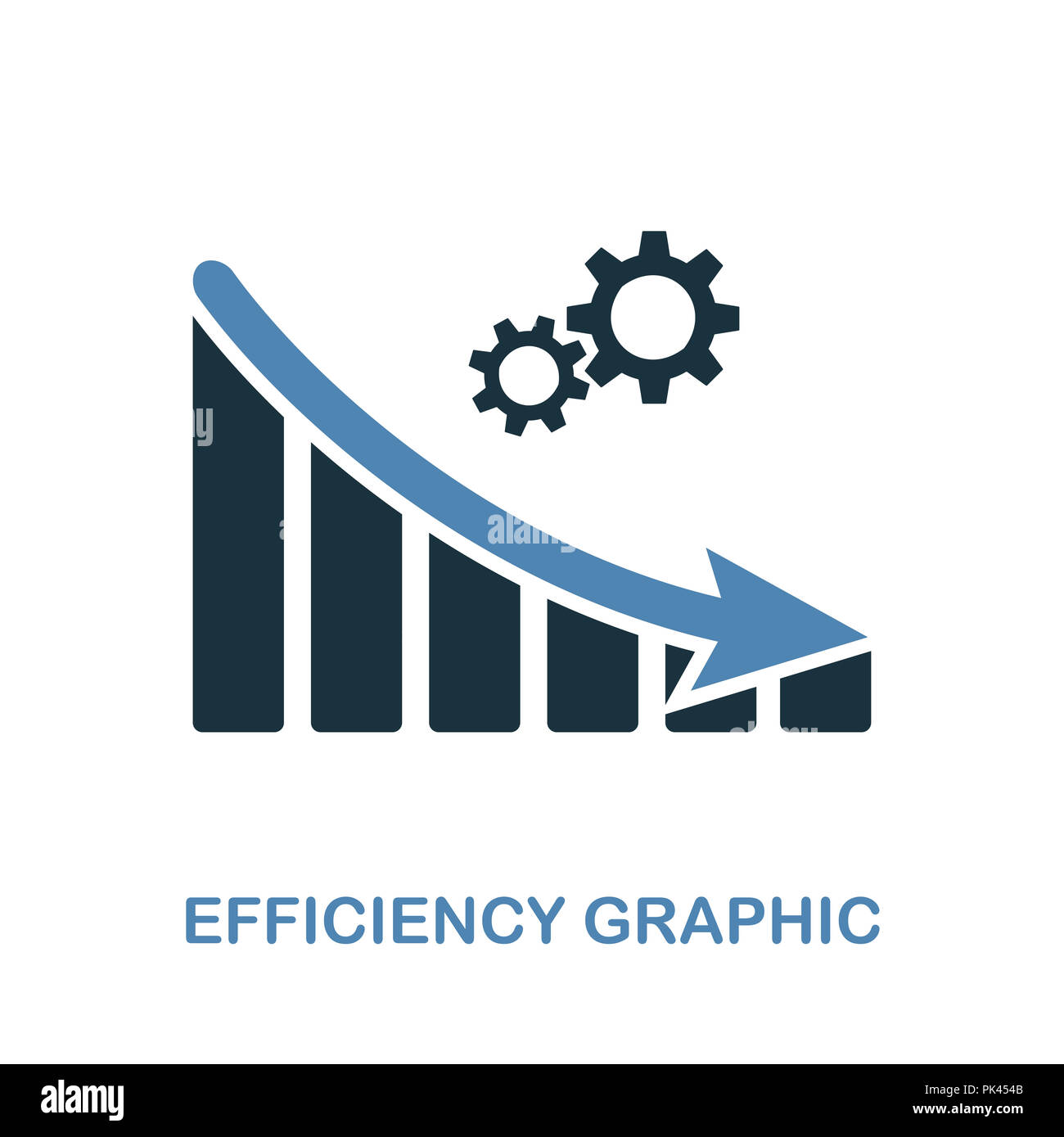 Efficiency Decrease Graphic icon. Monochrome style design from diagram ...