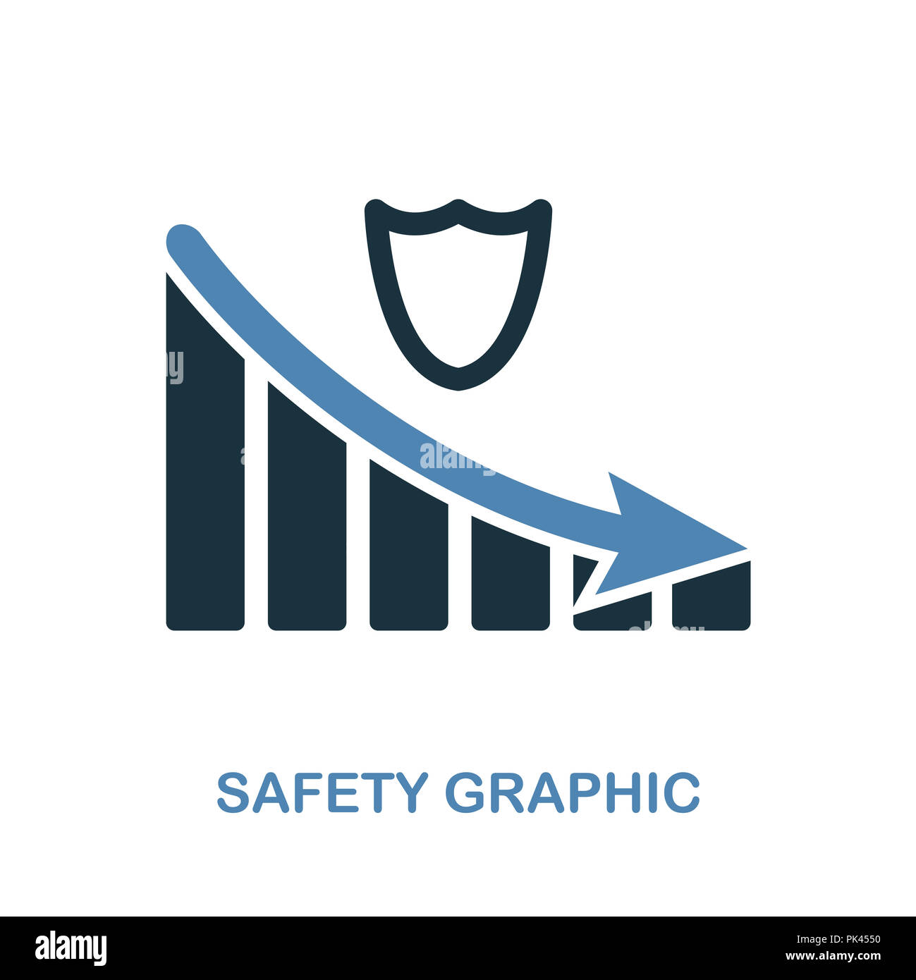 Safety Decrease Graphic icon. Monochrome style design from diagram ...