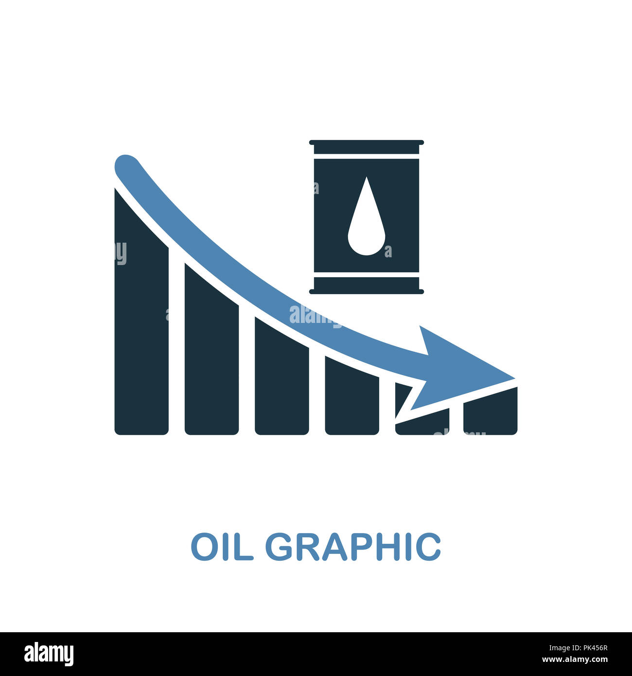 Oil Decrease Graphic icon. Monochrome style design from diagram collection. UI. Pixel perfect ...