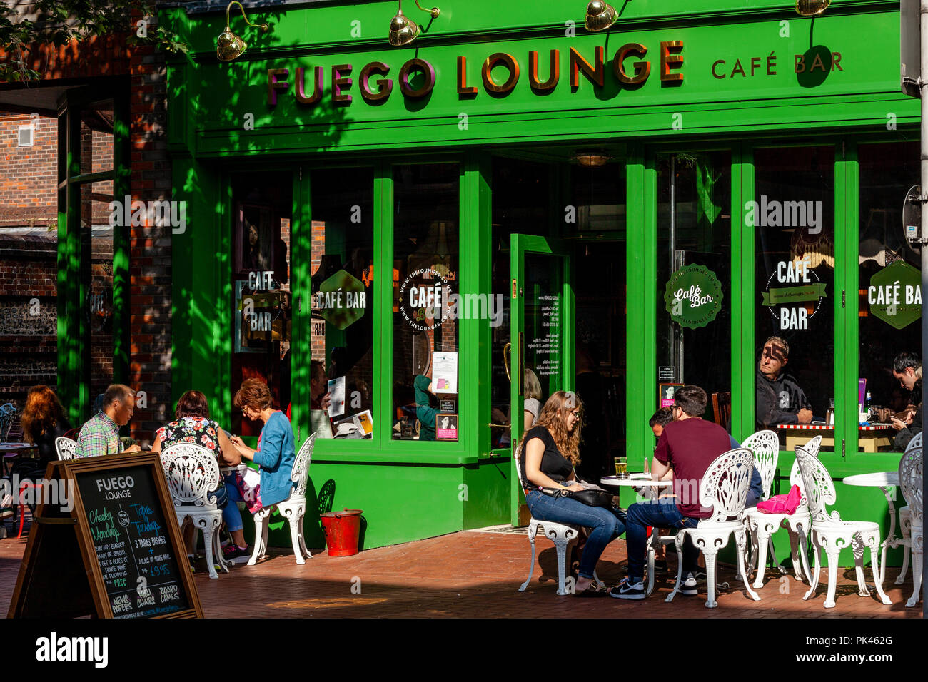People Sitting Outside The Fuego Lounge Cafe/Restaurant, Lewes, East ...