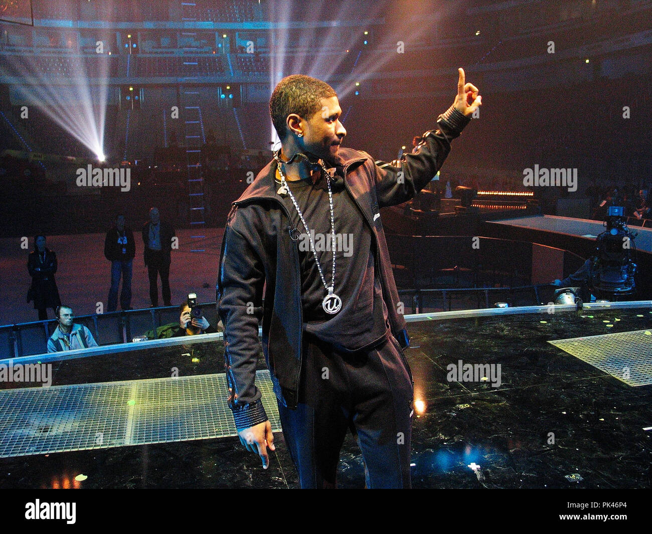 Usher, amerikanischer RnB Sänger und Schauspieler, bei einem Konzert in ...