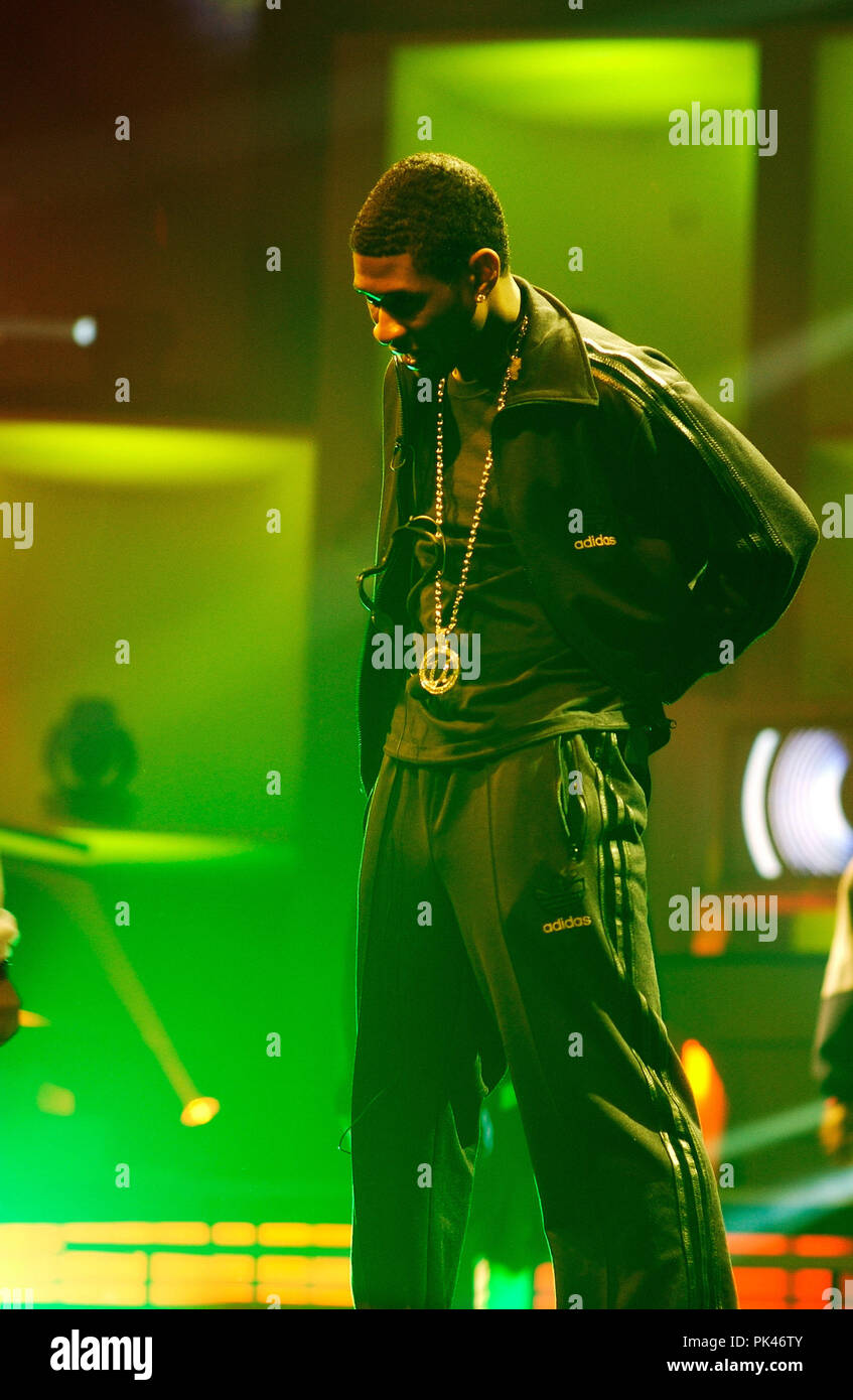 Usher, amerikanischer RnB Sänger und Schauspieler, bei einem Konzert in ...