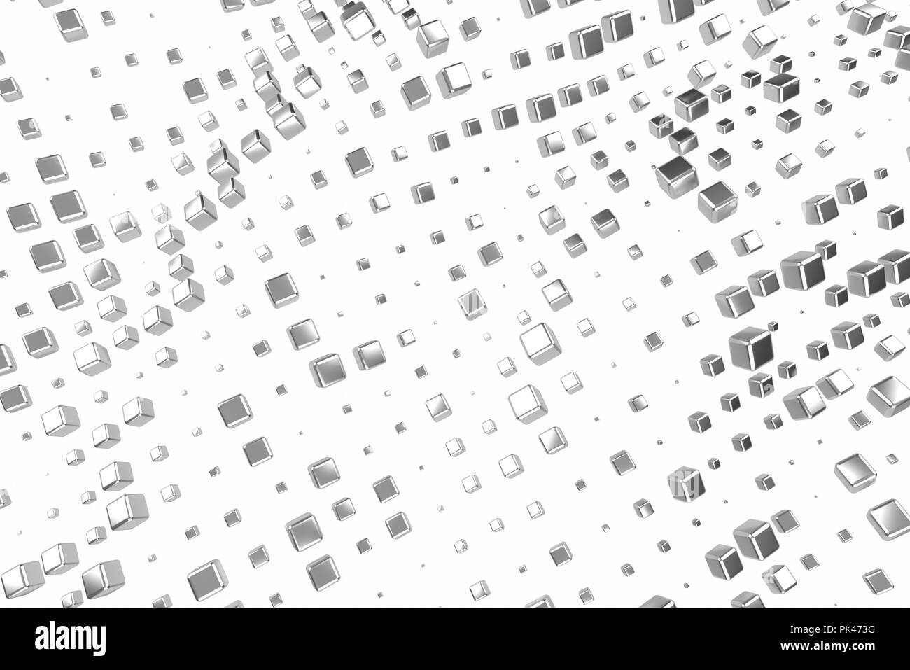 Silver or white gold platinum blocks cubes over white background ...