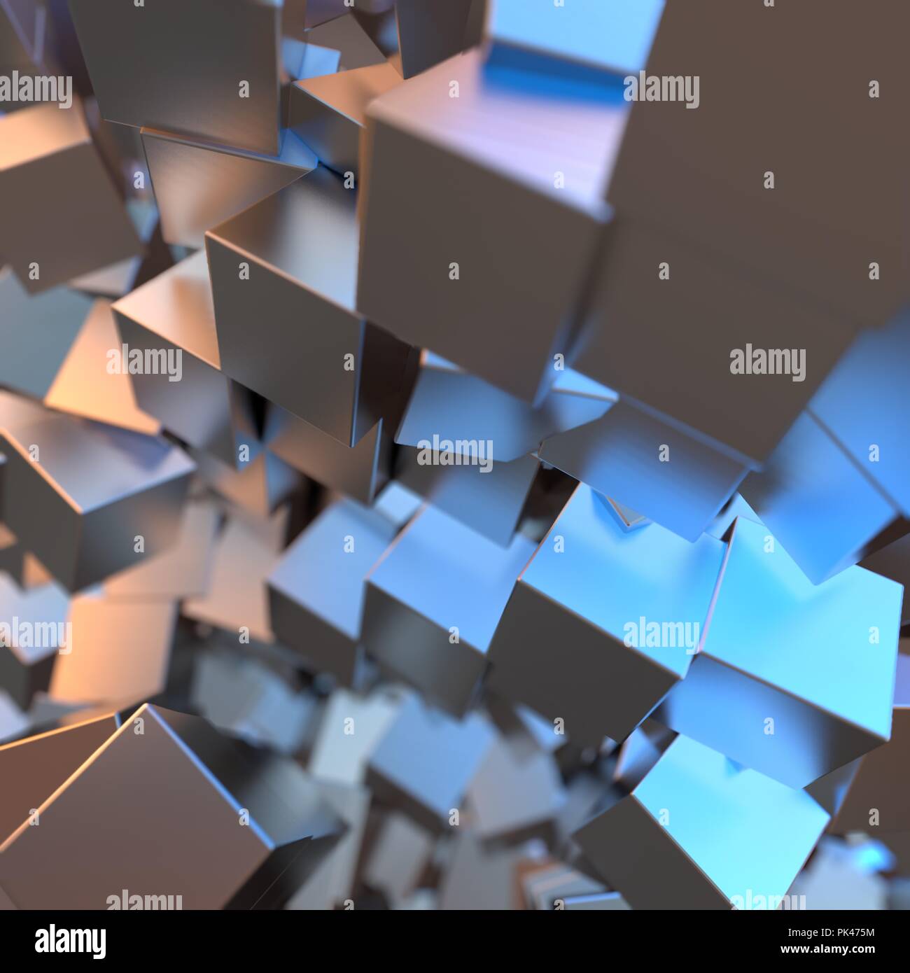 Silver or white gold platinum blocks cubes background. Modeling 3d ...