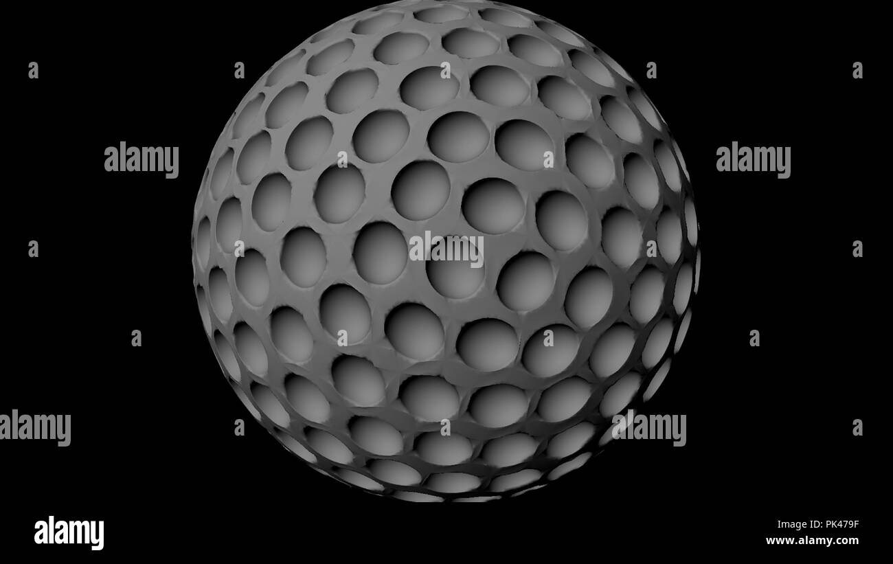 Golf ball 3D rendering Isolated on a black background Stock Photo - Alamy