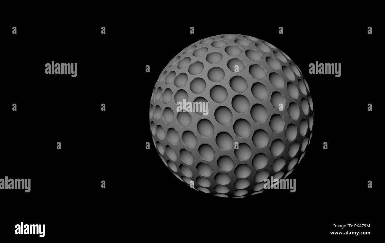 Golf ball 3D rendering Isolated on a black background Stock Photo - Alamy