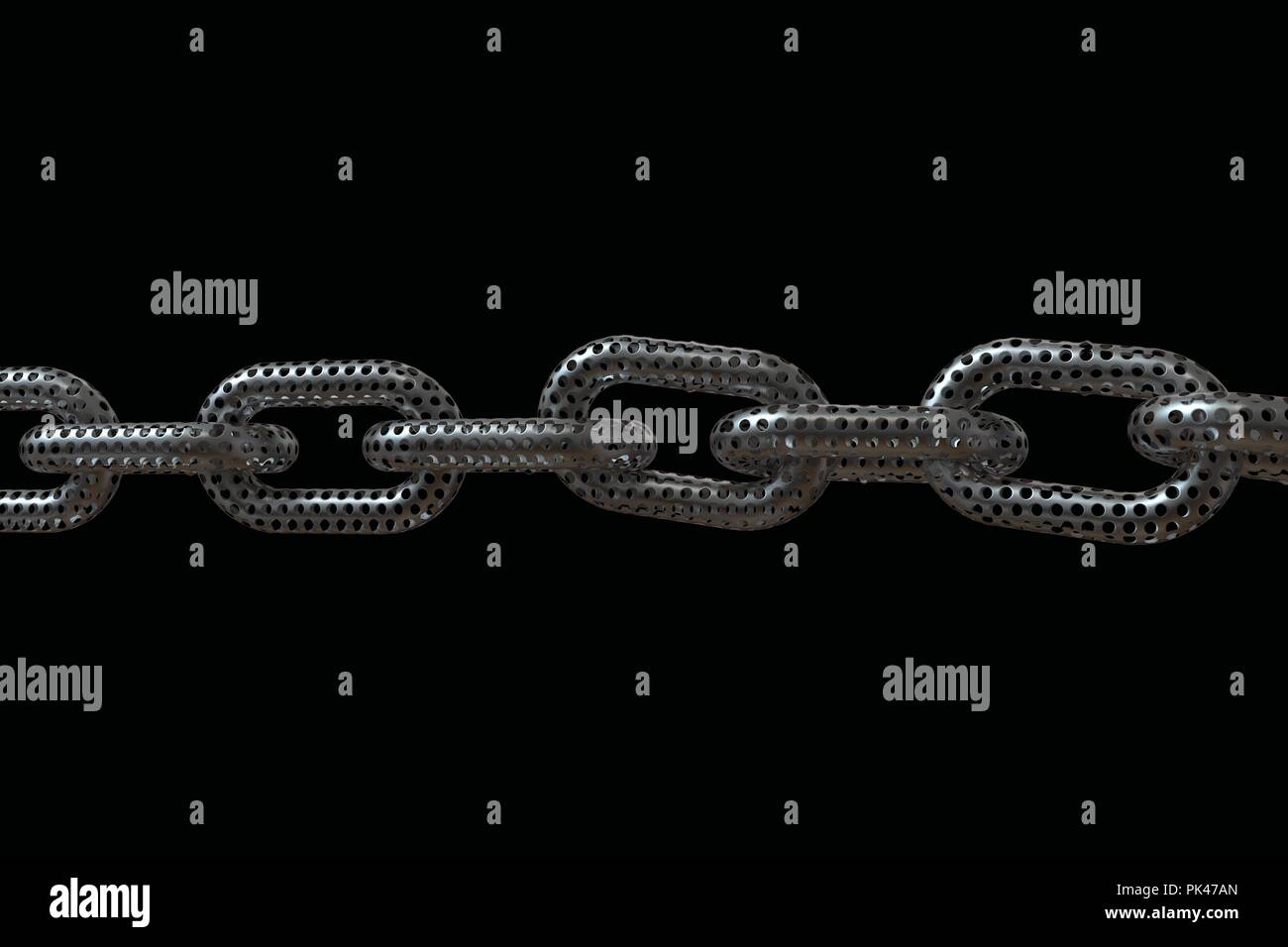 metal chain 3D rendering Isolated on a black background Stock Photo - Alamy