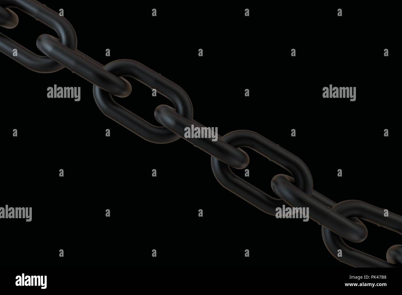 metal chain 3D rendering Isolated on a black background Stock Photo - Alamy