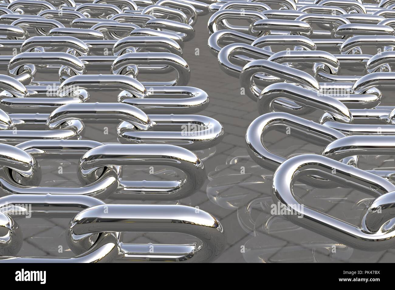 3d rendering many chains hi-res stock photography and images - Alamy