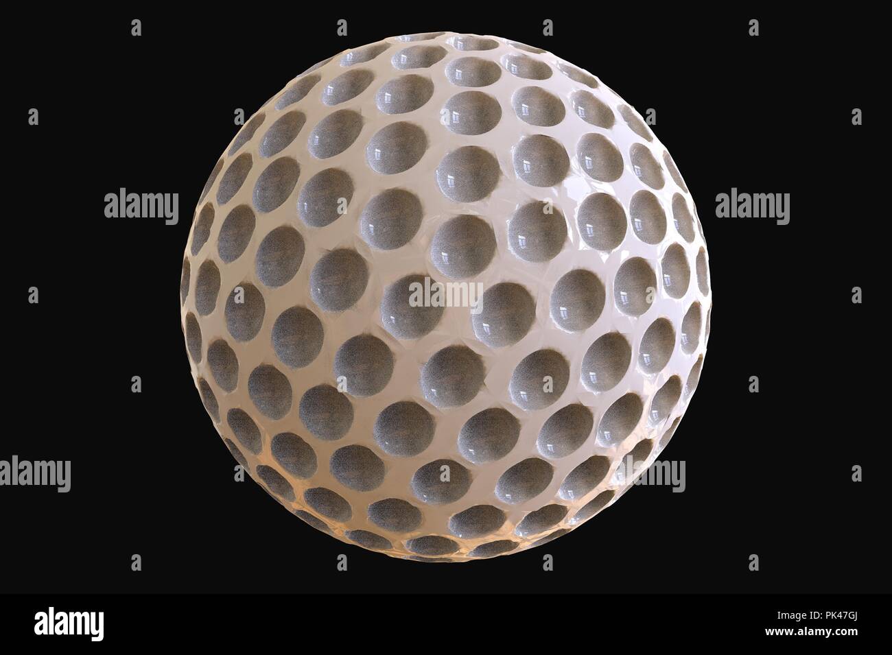 Golf ball 3D rendering Isolated on a black background Stock Photo - Alamy