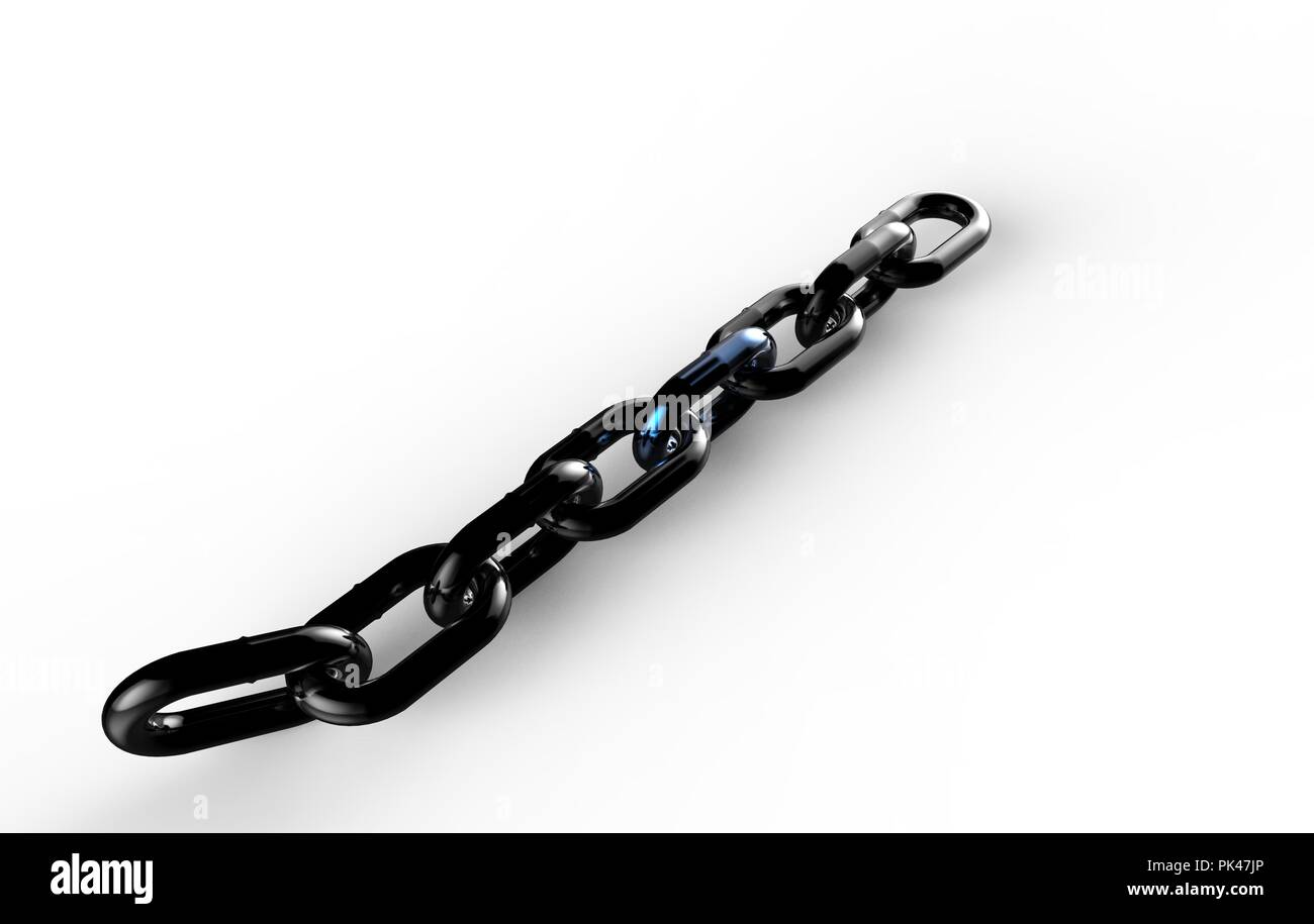 metal chain 3D rendering Isolated on a white background Stock Photo - Alamy