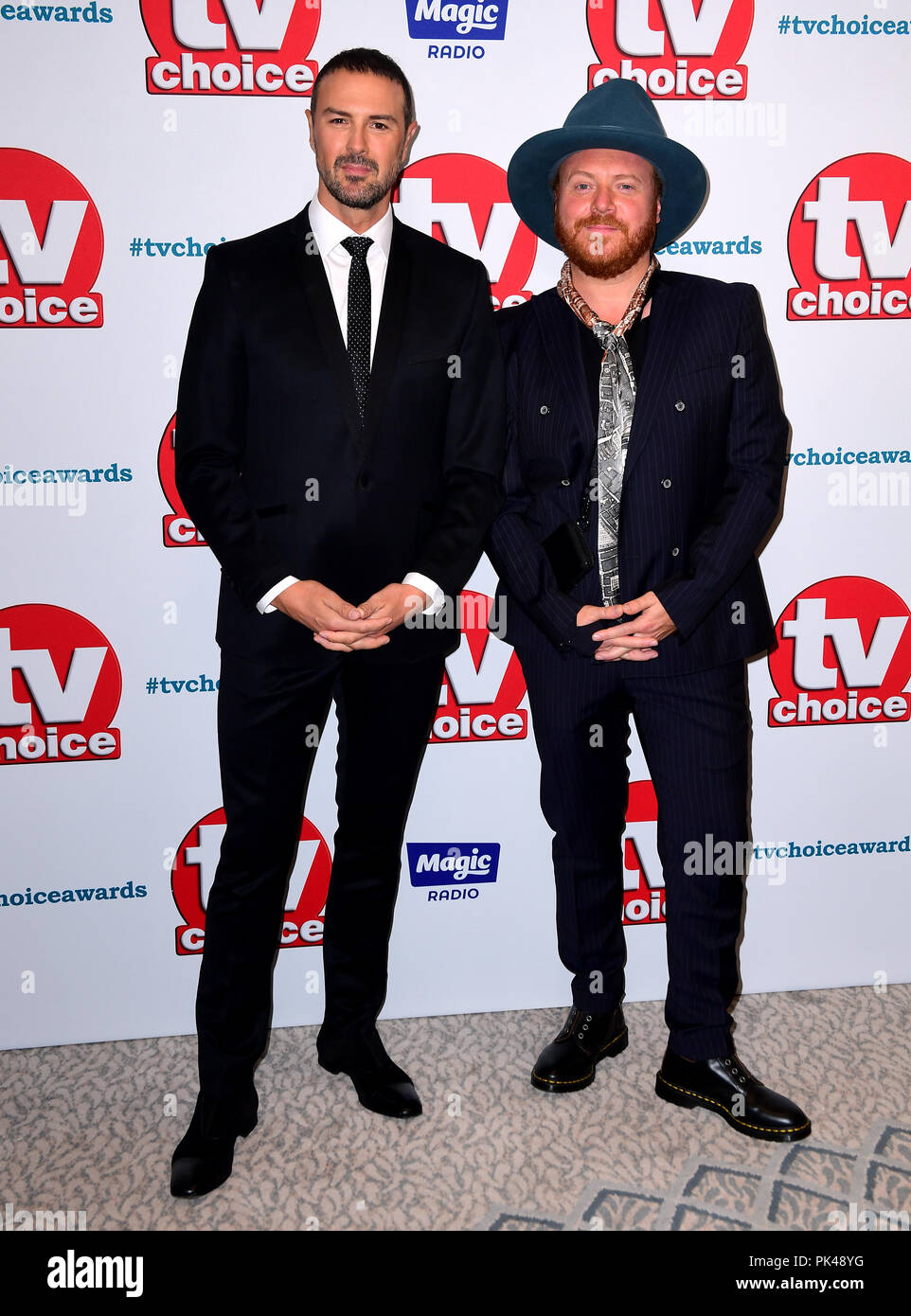 Paddy McGuinness and Leigh Francis (right) attending the TV Choice ...
