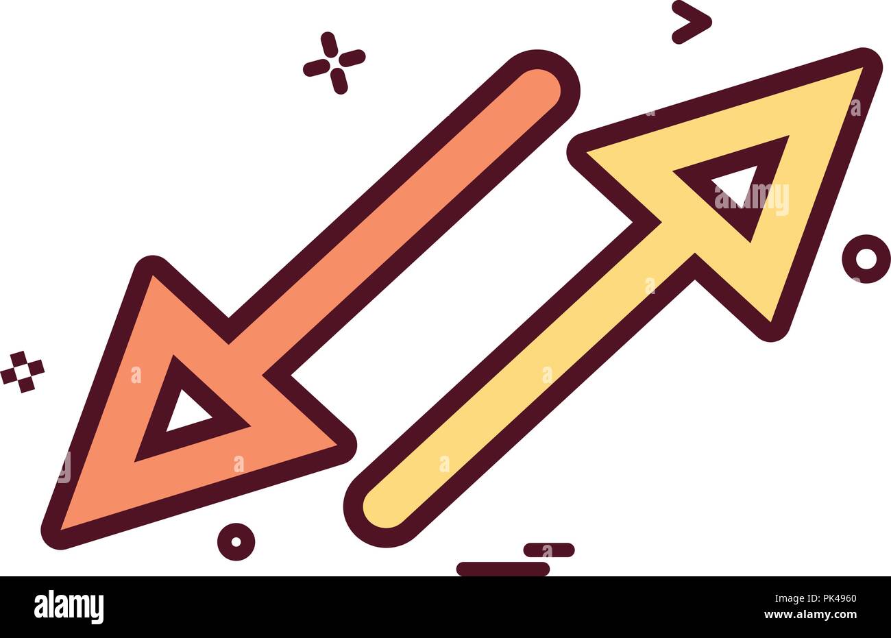 Arrow cross crossing parallel icon vector design Stock Vector Image ...