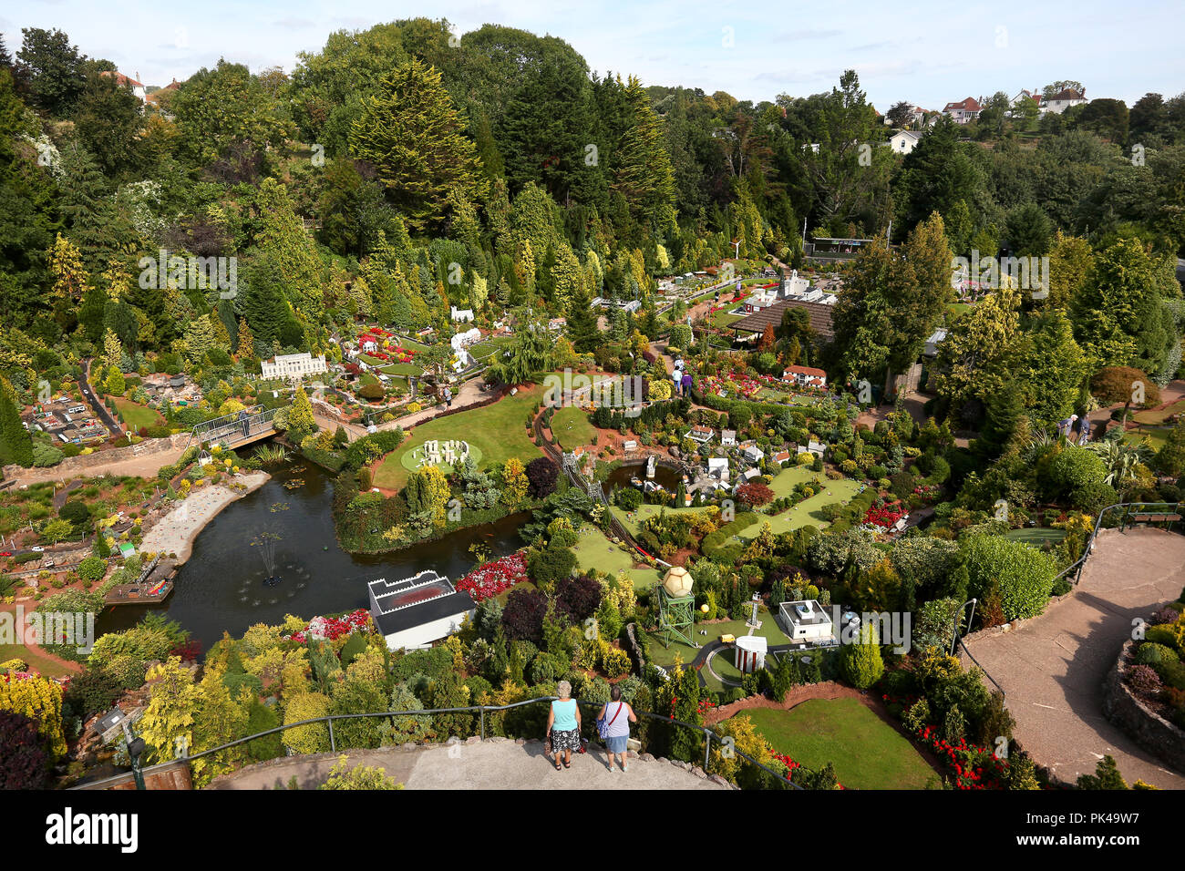 General view of the famous Model Village in Babbacombe, Torquay, Devon ...