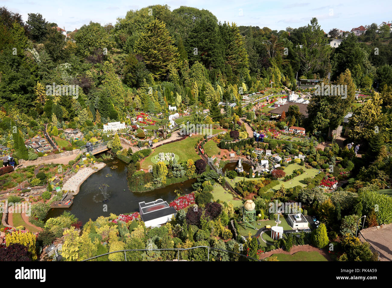 General view of the famous Model Village in Babbacombe, Torquay, Devon ...