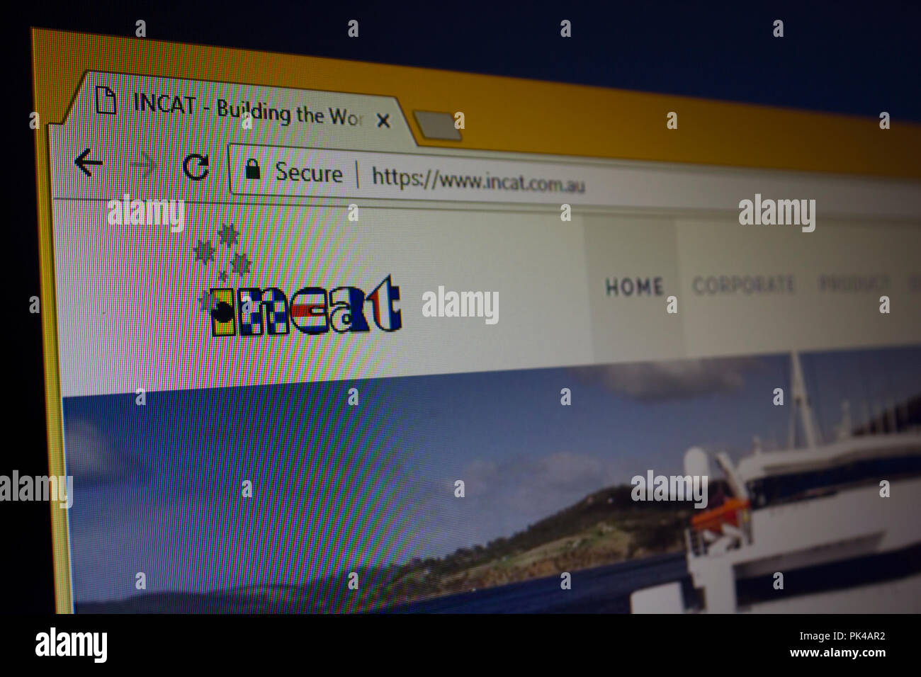 Incat Tasmania Website Homepage Stock Photo - Alamy