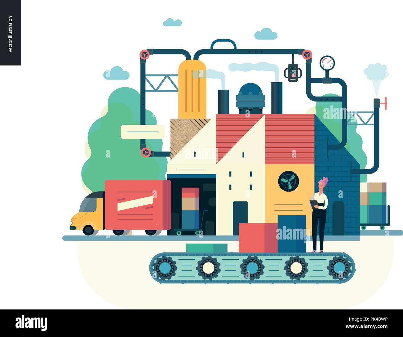 Factory Illustration Vector
