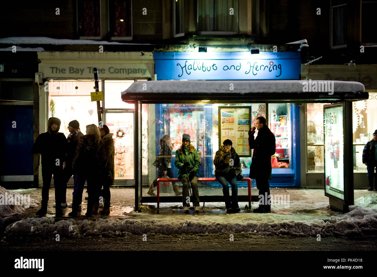 Bus stop snow cancelled hi-res stock photography and images - Alamy