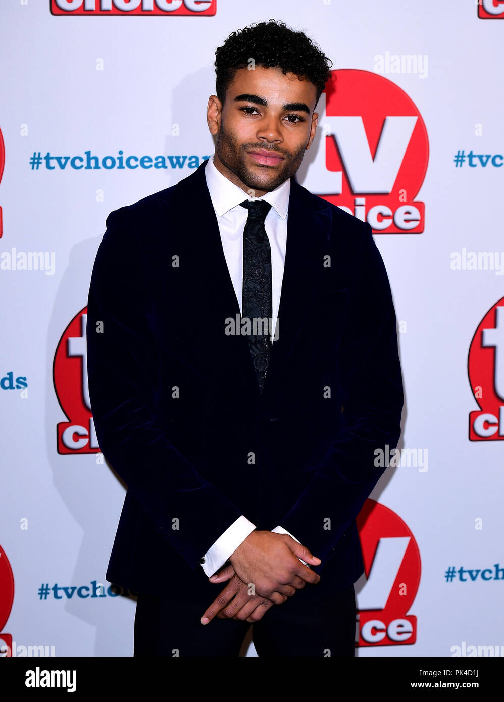 Malique Thompson-Dwyer attending the TV Choice Awards at the Dorchester ...