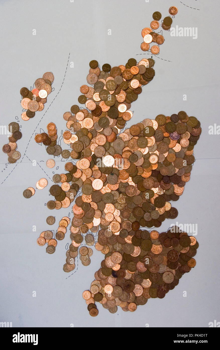 Money, Change, Savings, penny's, pence, coppers, Scotland, map ...
