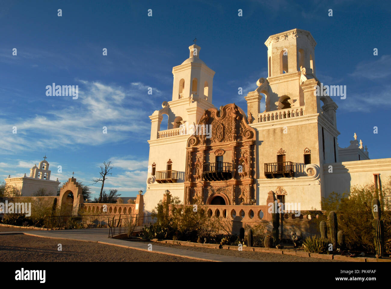The Spanish Colonial Mission San Xavier del Bac, built between 1783 and ...