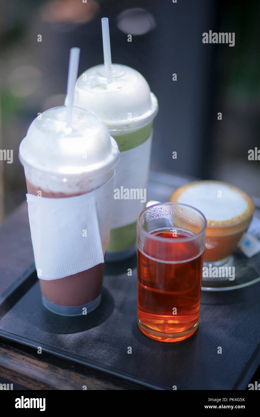 hot tea on set of cool drink beverage Stock Photo - Alamy