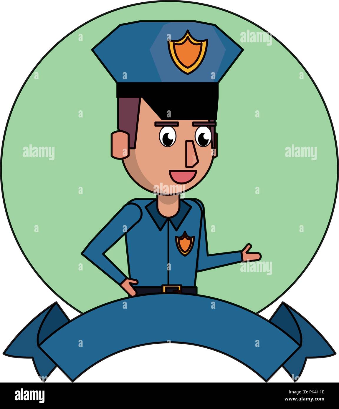 Police and blank ribbon banner colorful Stock Vector Image & Art - Alamy