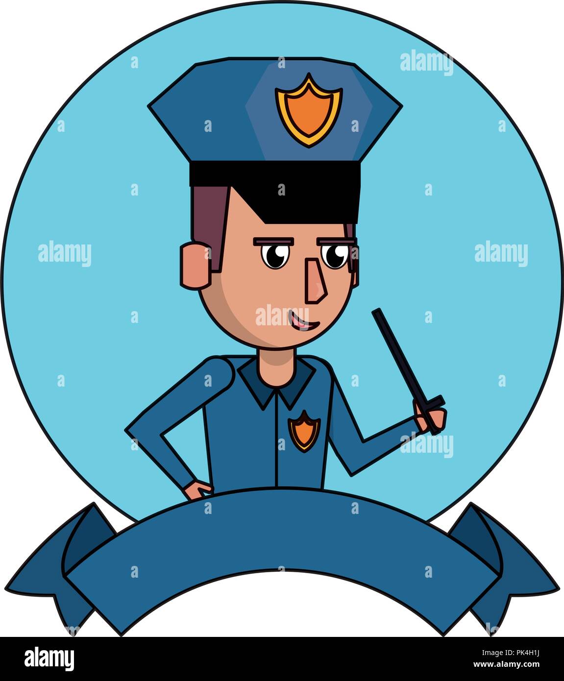 Police and blank ribbon banner colorful Stock Vector Image & Art - Alamy