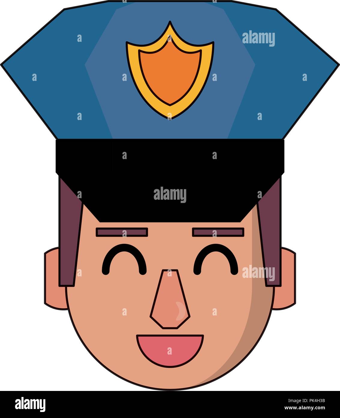 Police face cartoon colorful Stock Vector Image & Art - Alamy