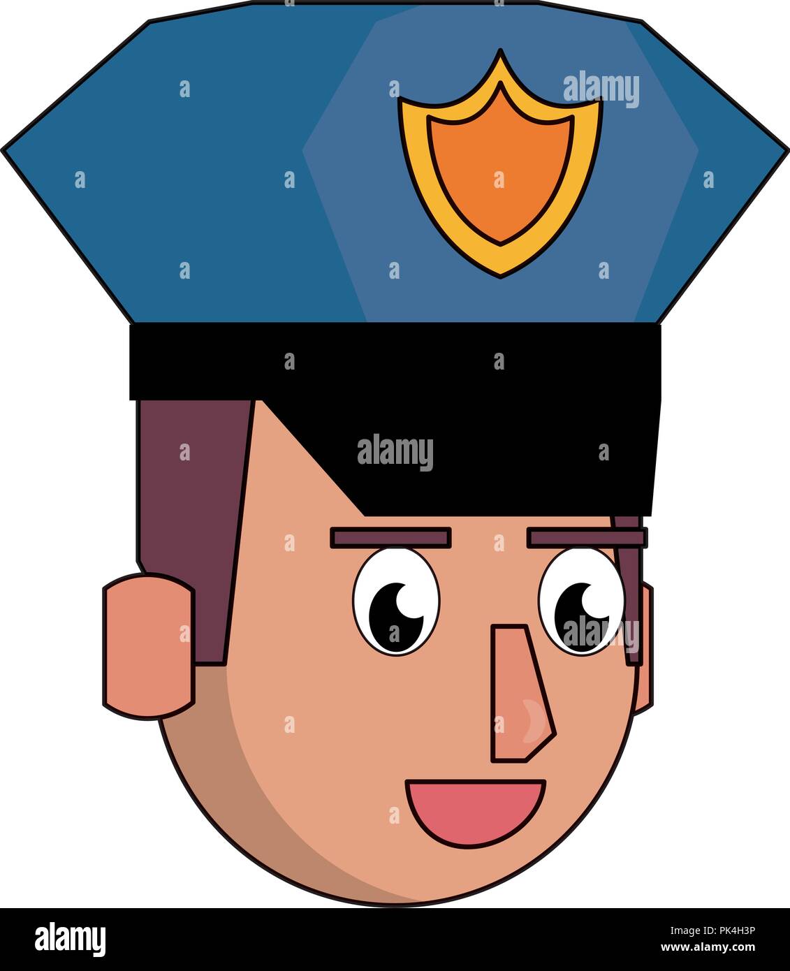 Police face cartoon colorful Stock Vector Image & Art - Alamy