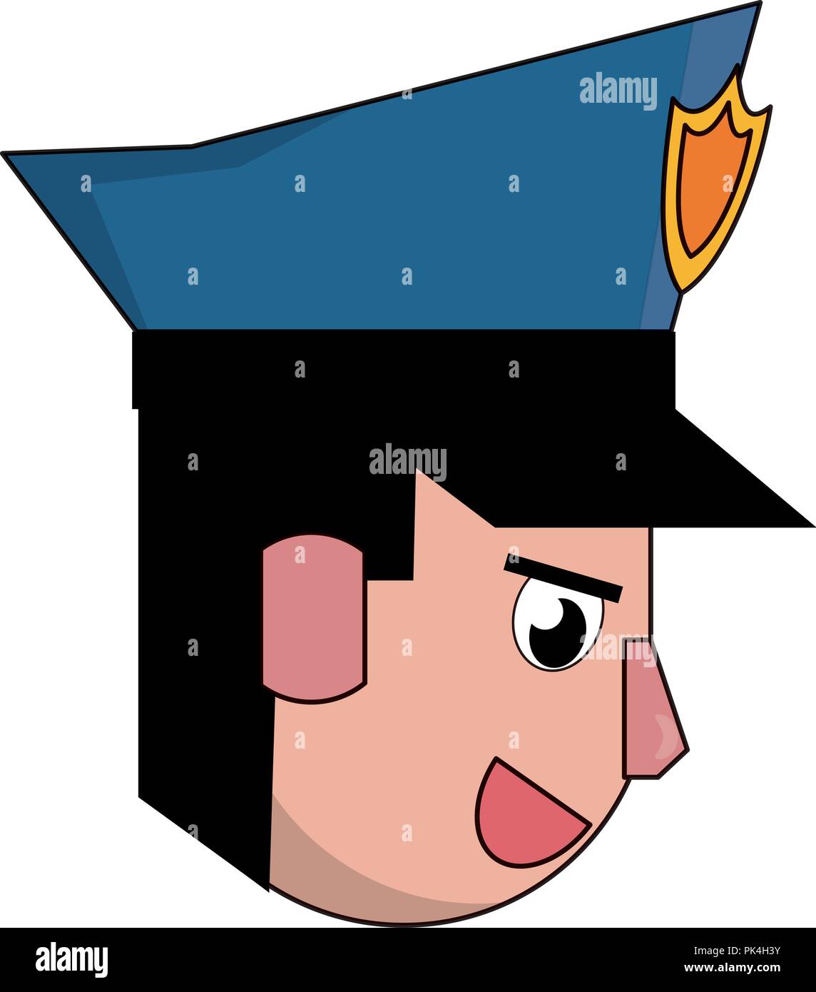 Police face cartoon colorful Stock Vector Image & Art - Alamy