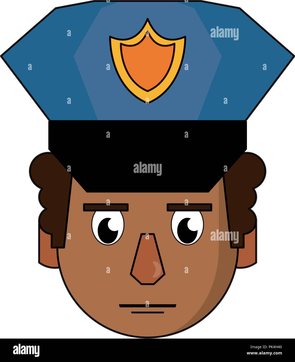 Police face cartoon colorful Stock Vector Image & Art - Alamy