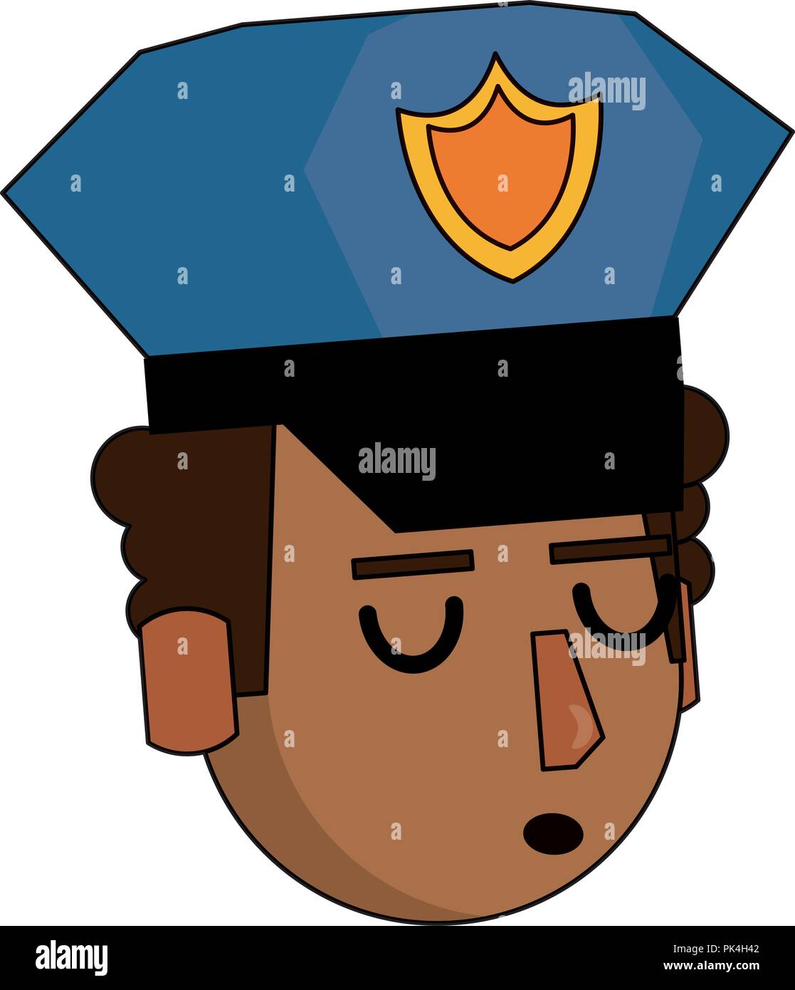 Police face cartoon colorful Stock Vector Image & Art - Alamy