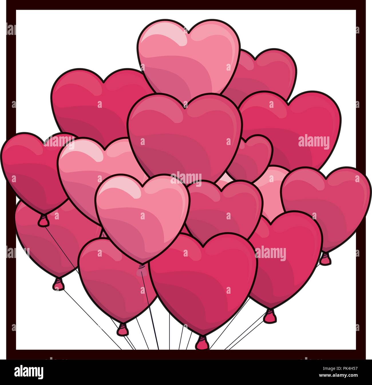 Heart shaped balloon on frame colorful Stock Vector Image & Art - Alamy