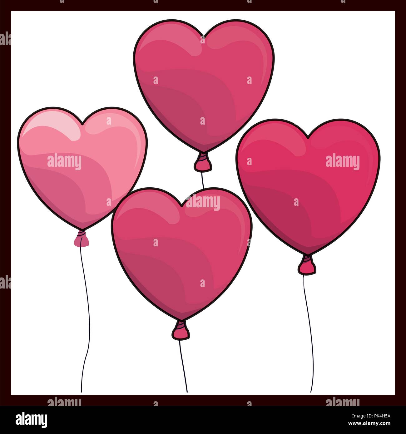 Heart shaped balloon on frame colorful Stock Vector Image & Art - Alamy