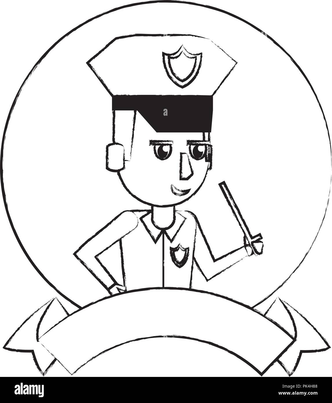 Police and blank ribbon banner sketch Stock Vector Image & Art - Alamy