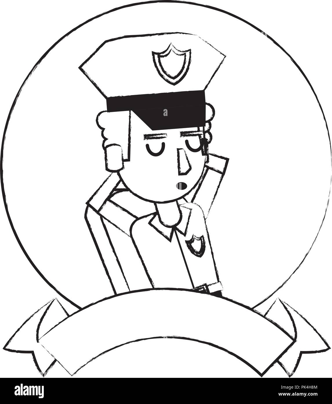 Police and blank ribbon banner sketch Stock Vector Image & Art - Alamy