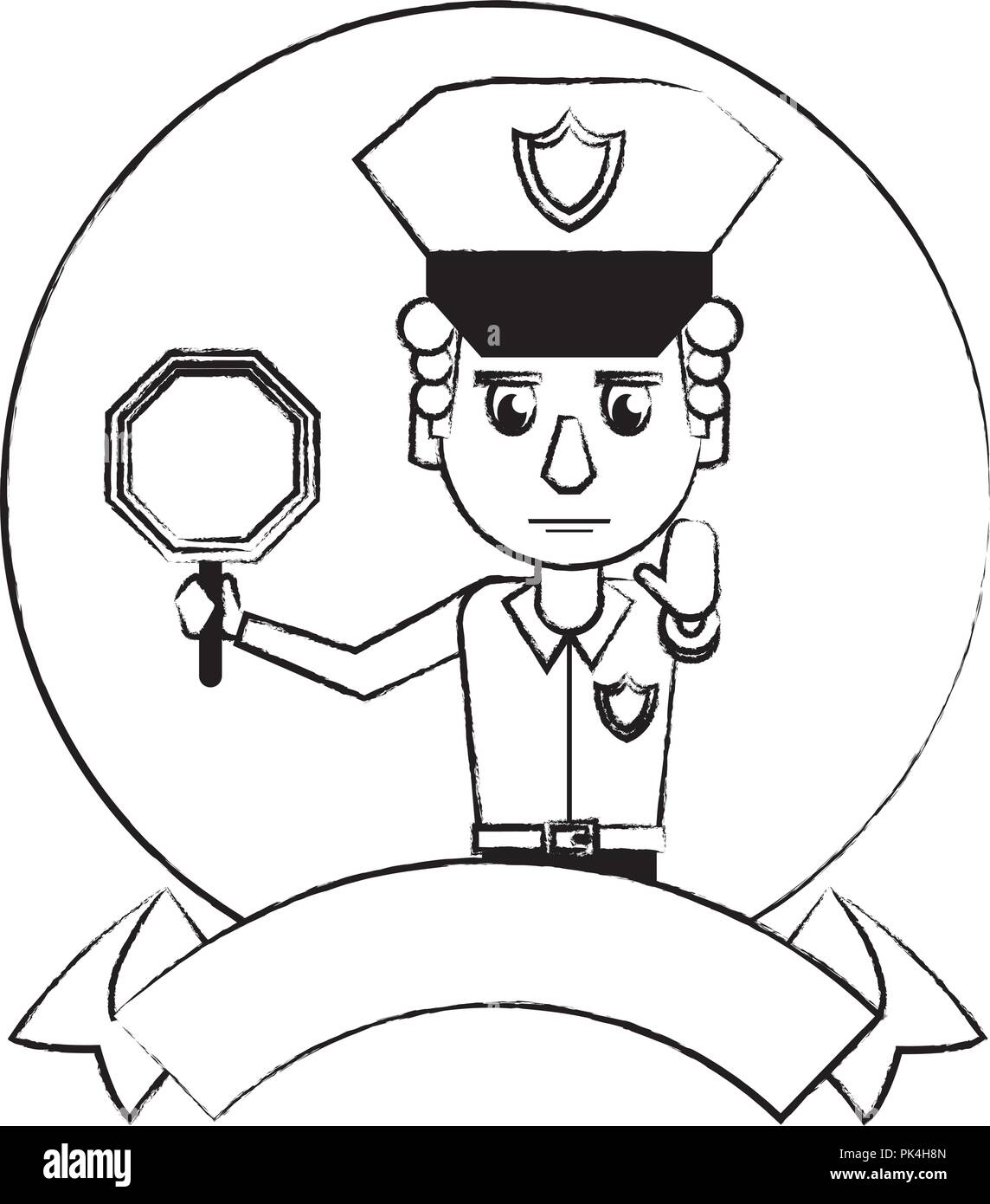Police and blank ribbon banner sketch Stock Vector Image & Art - Alamy
