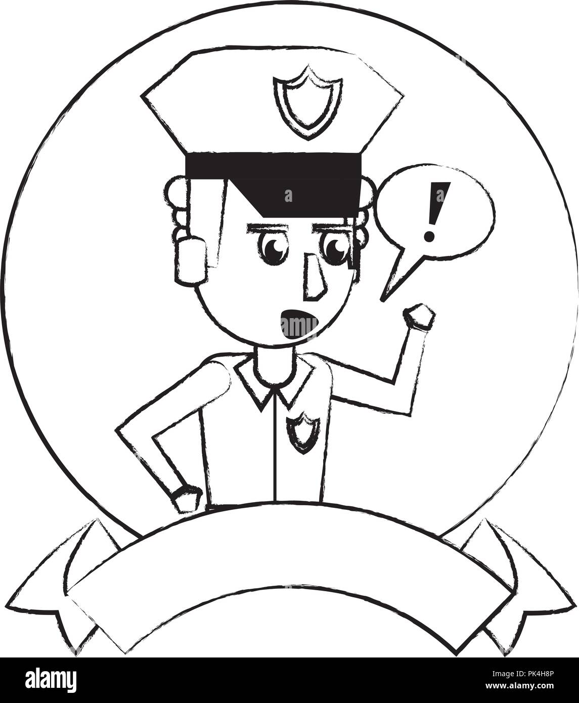 Police and blank ribbon banner sketch Stock Vector Image & Art - Alamy