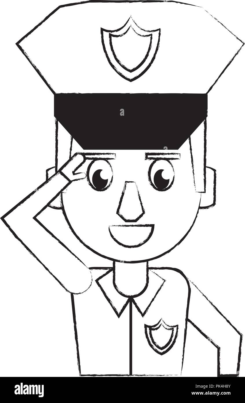 Police profile cartoon sketch Stock Vector Image & Art - Alamy