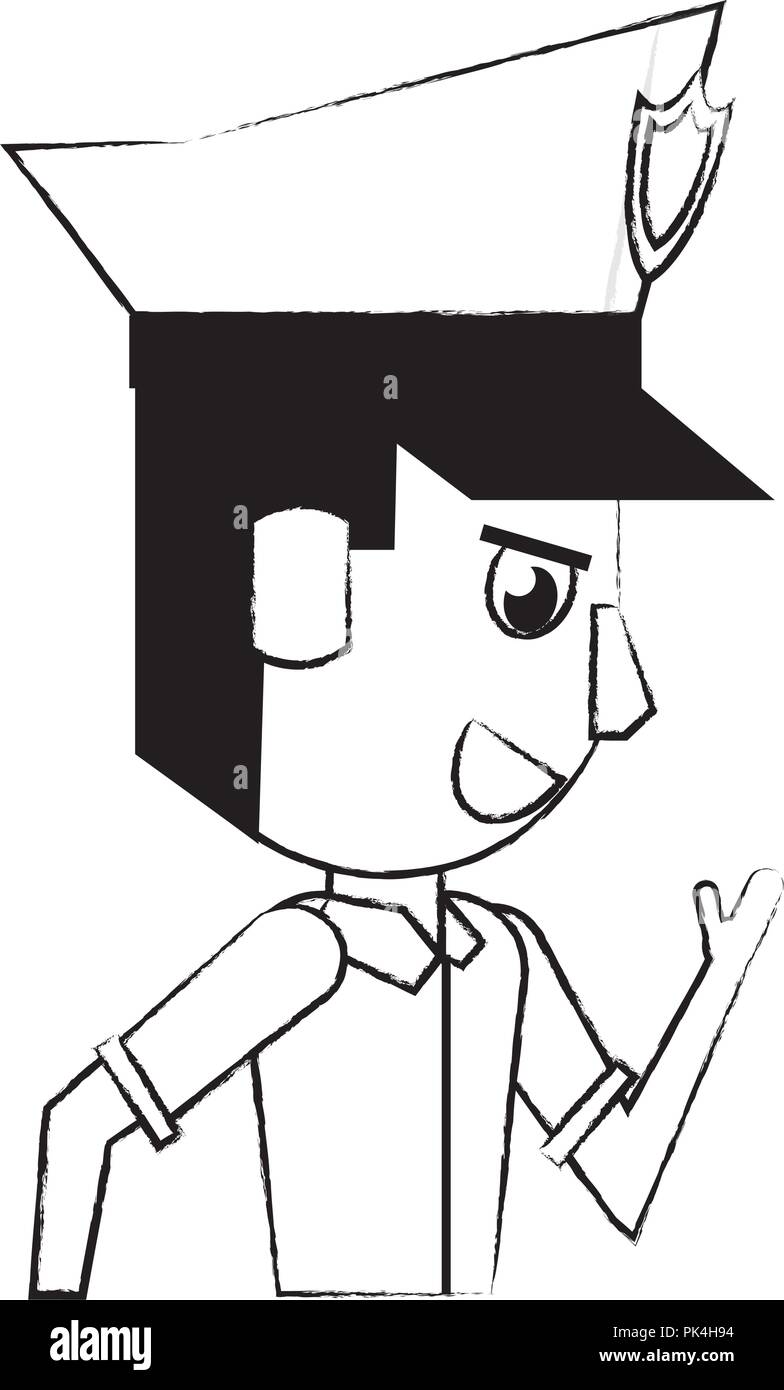 Police profile cartoon sketch Stock Vector Image & Art - Alamy