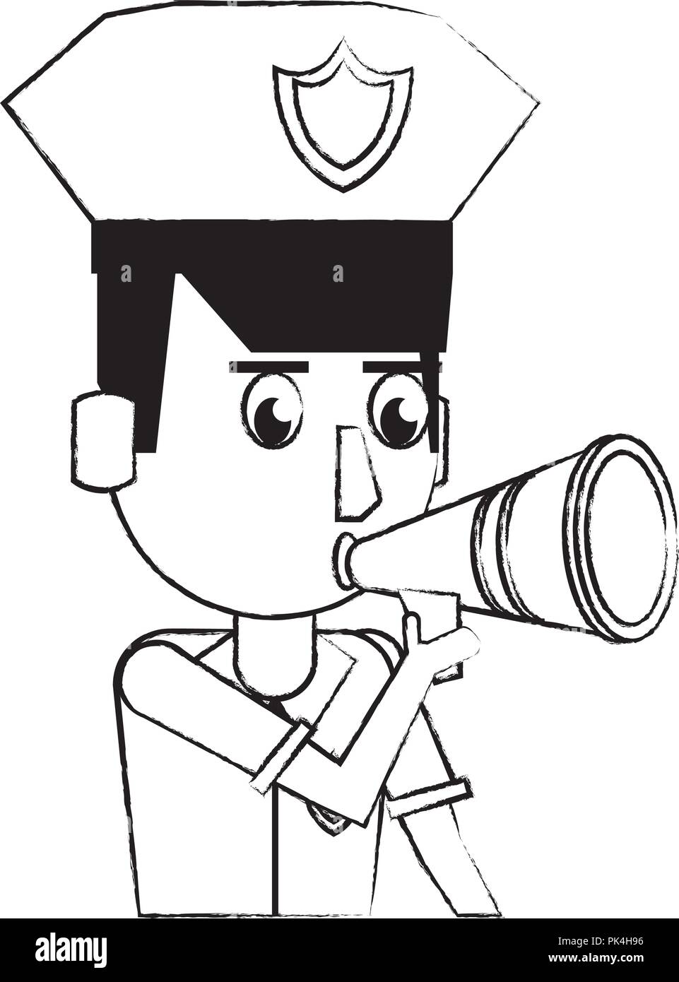 Police profile cartoon sketch Stock Vector Image & Art - Alamy