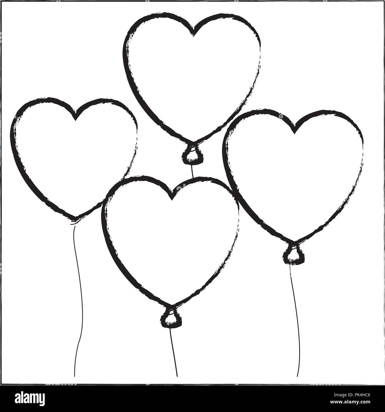 Heart shaped balloon sketch Stock Vector Images - Alamy