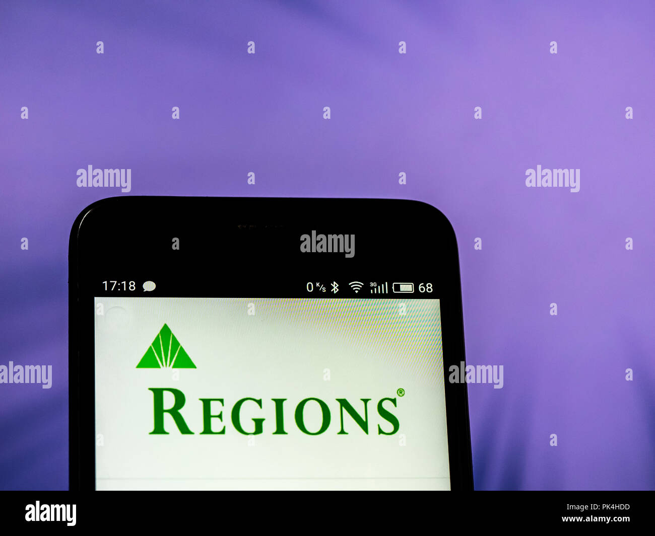Regions Financial Corporation logo seen displayed on a smart phone ...
