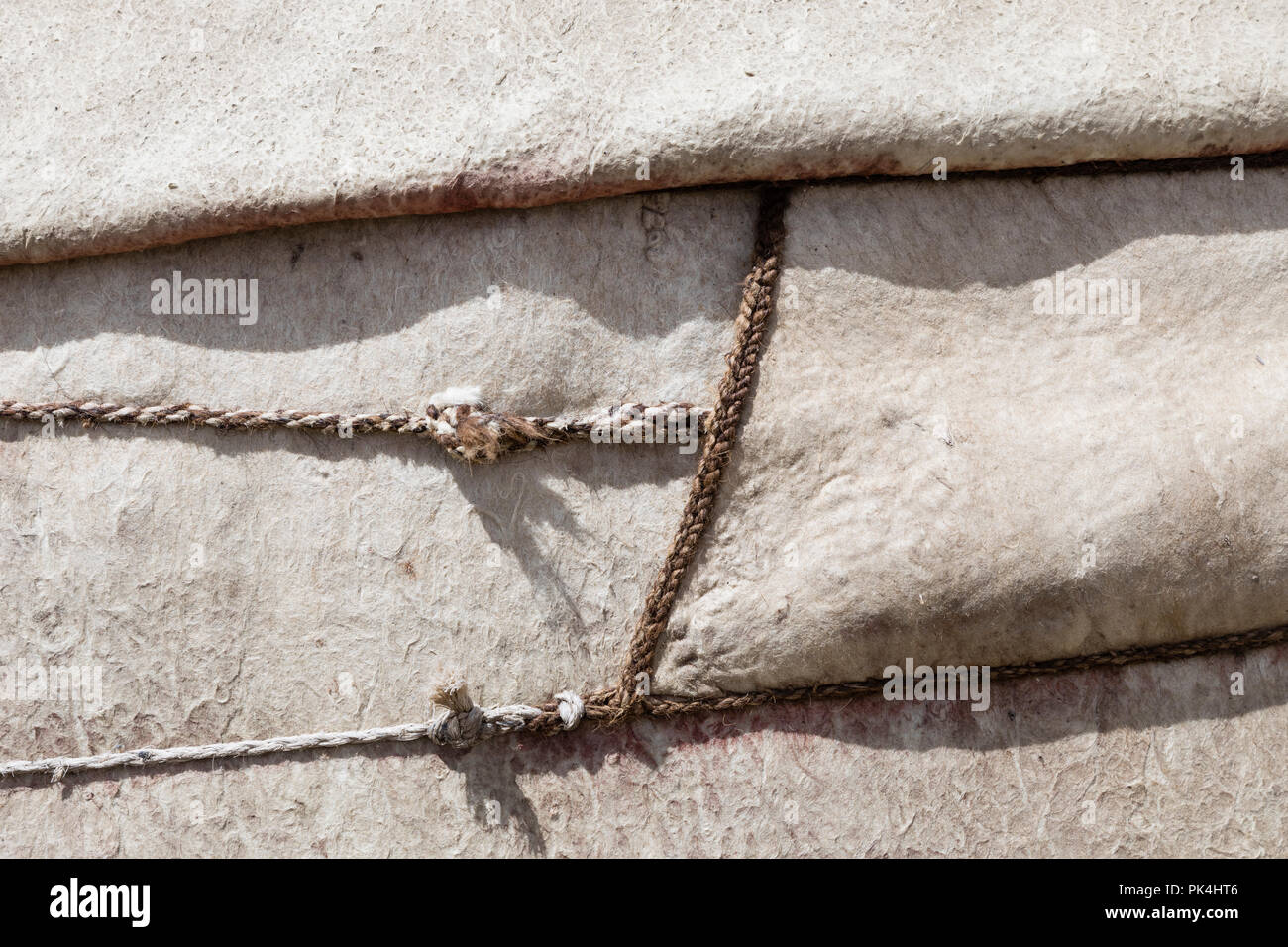 Closeup of ropes securing a yurt Stock Photo - Alamy