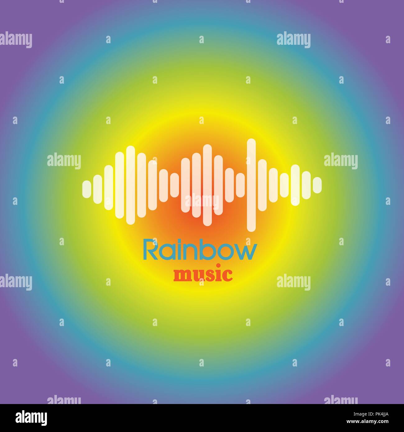 Rainbow music background. Music wave player vector illustration ...